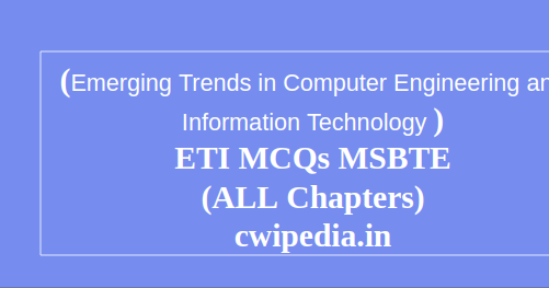 MSBTE ETI MCQs 22618 | Emerging Trends in Computer Engineering and ...