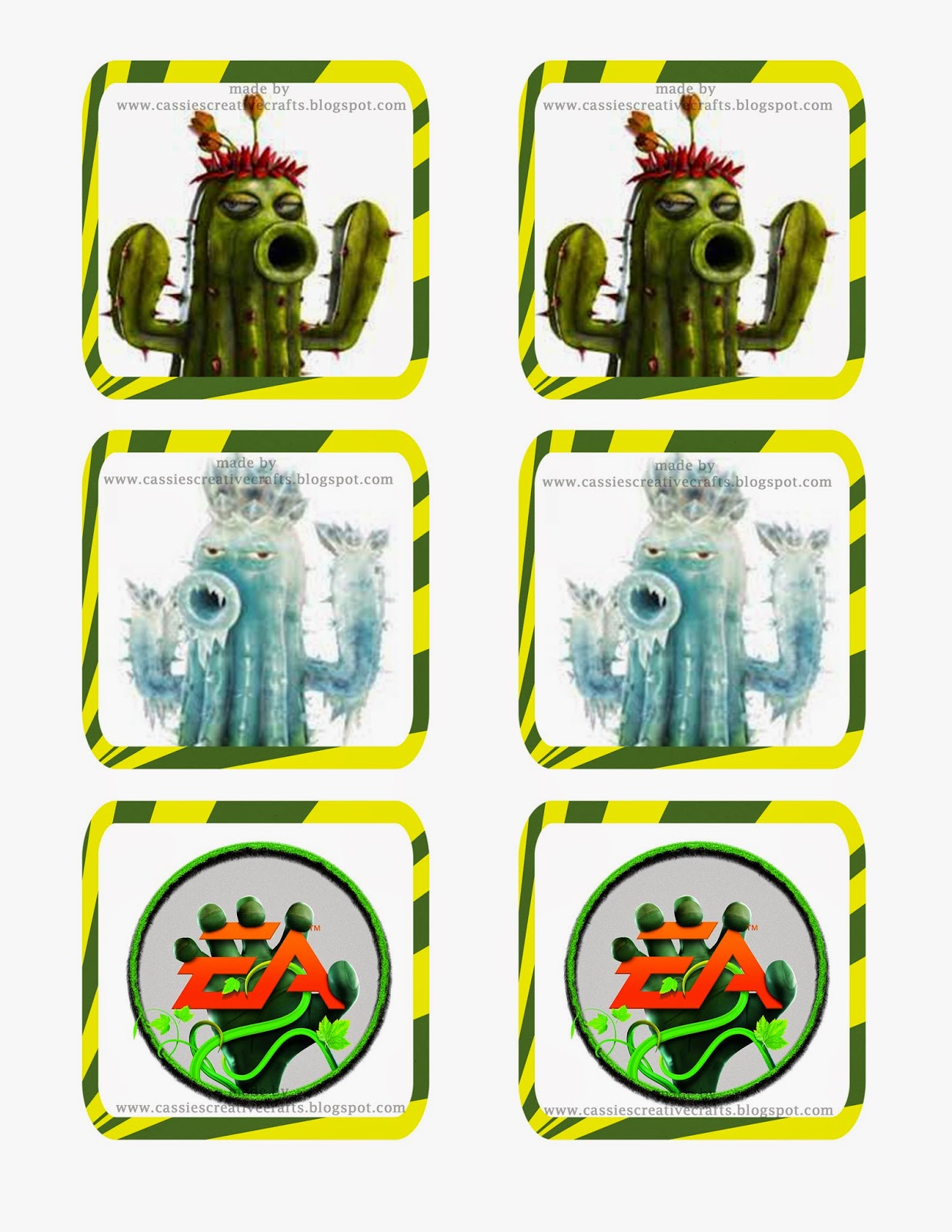 Cassie's Creative Crafts: Plants vs Zombies DIY Memory Game With Free ...