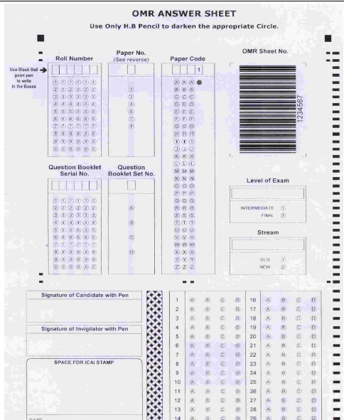 Clarity regarding use of PEN or PENCIL on OMR sheet for May-June19 CA Exams