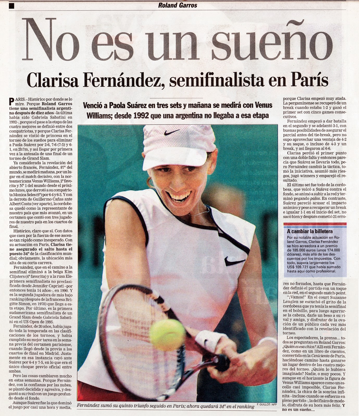Tenistas Argentinas: Replay The Point: Clarisa Fernández, semifinalista ...