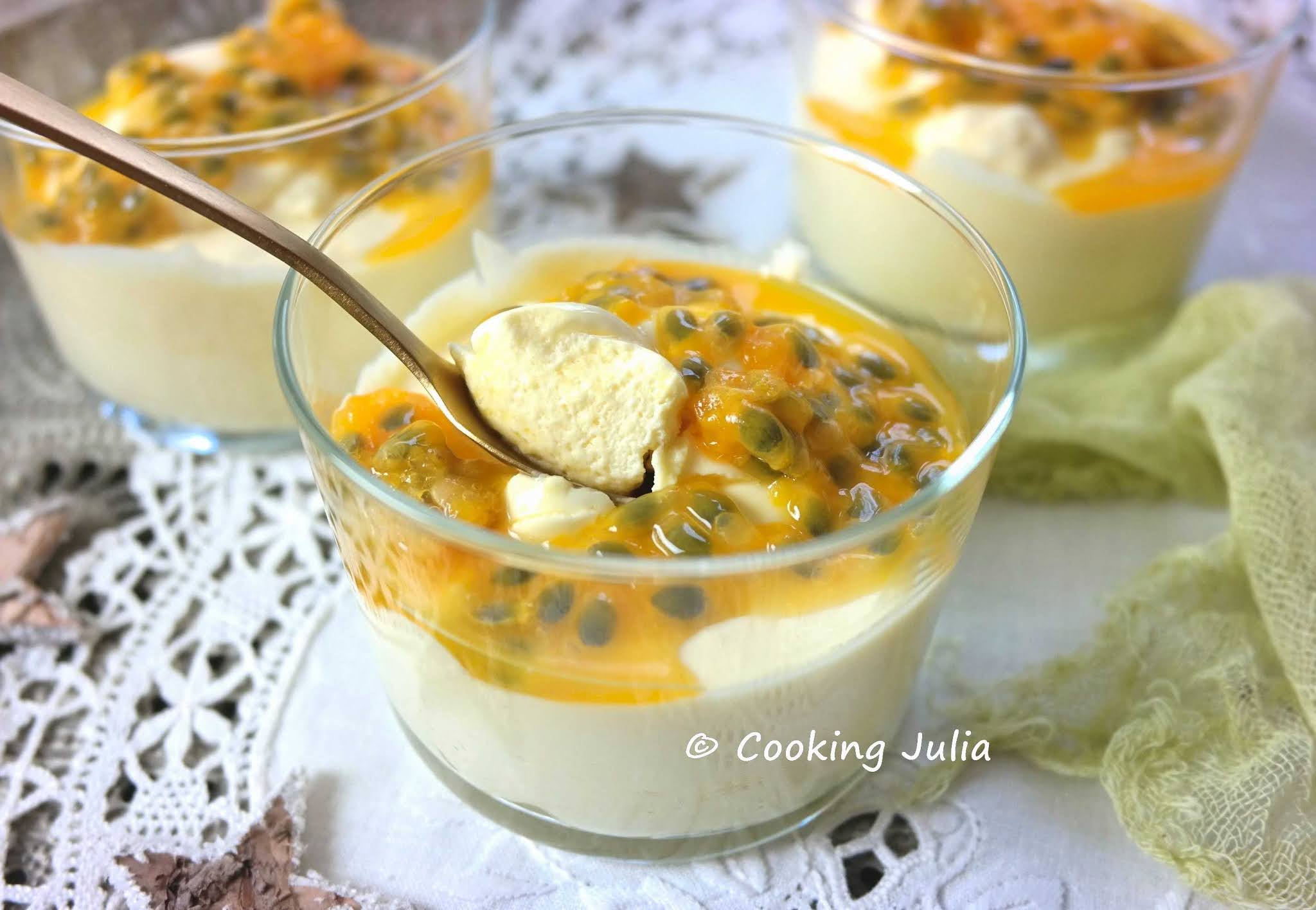 COOKING JULIA : MOUSSES AUX FRUITS DE LA PASSION