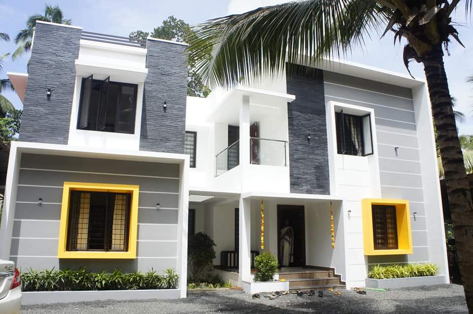 4 Bedroom Modern Home in 2205 Sqft Design with Free Plan - Kerala Home ...
