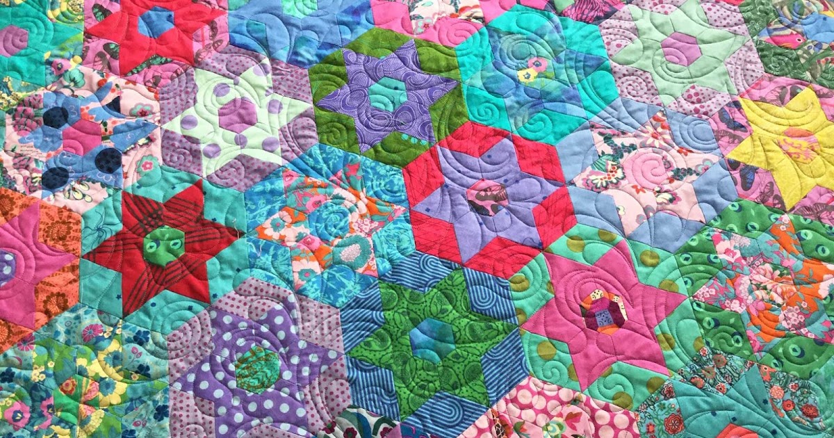 Fabadashery Longarm Quilting: Hand pieced English Paper Pieced quilt ...