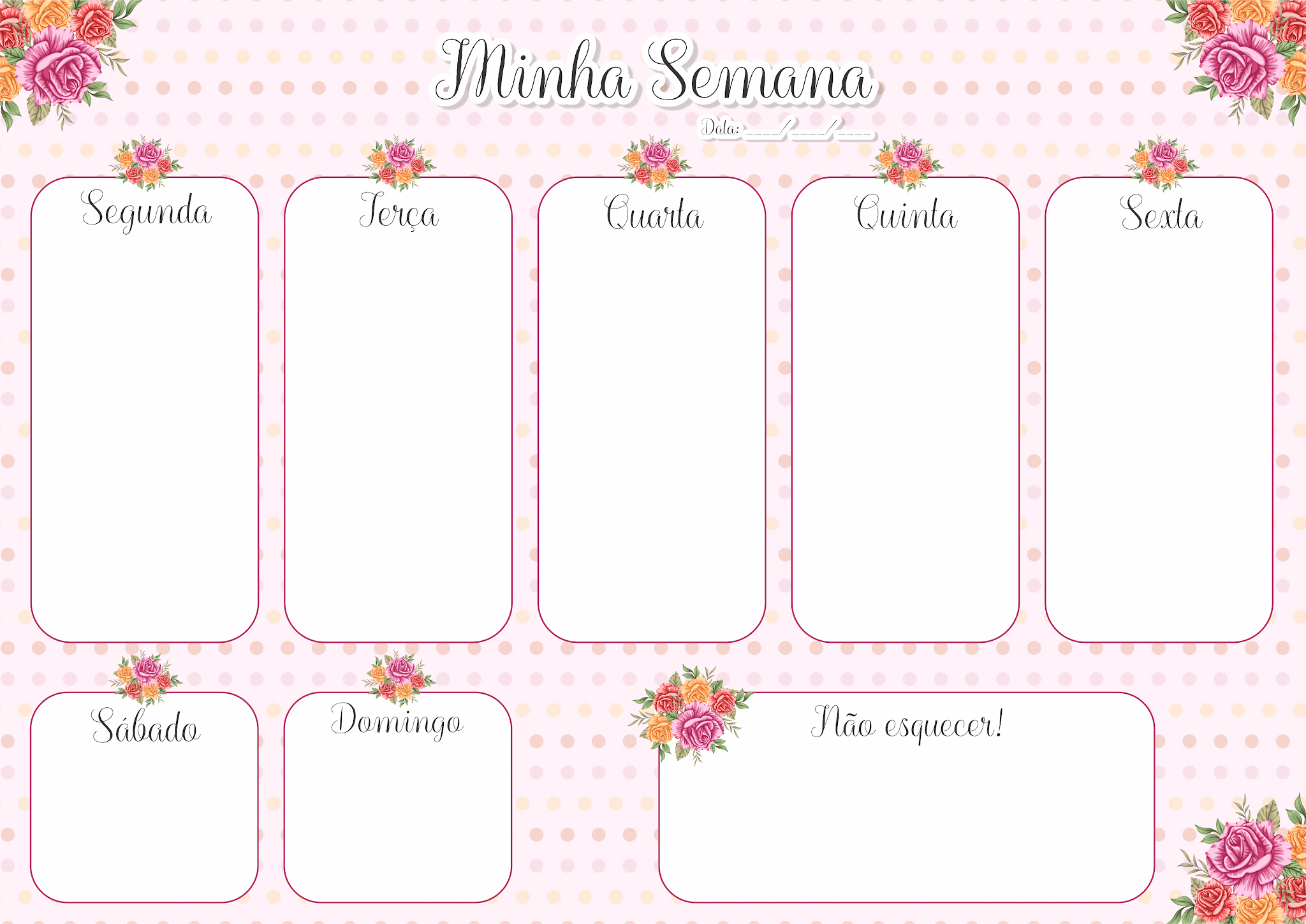KIT DIGITAL PLANNER FLORAL LUXO GRÁTIS - Arte Digital Grátis
