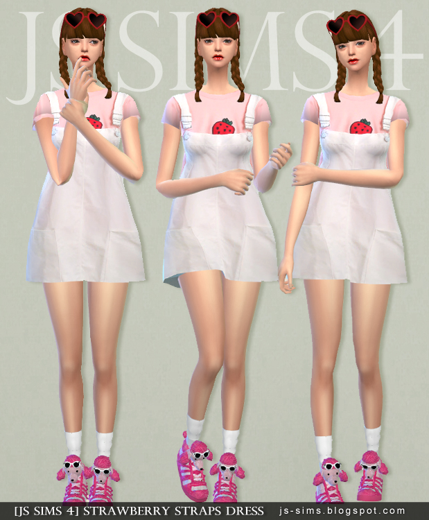 [JS SIMS 3&4] Strawberry Straps Dress－JS SIMS｜痞客邦