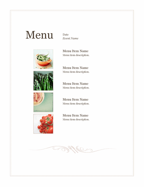 Event Menu Template - Collage Template