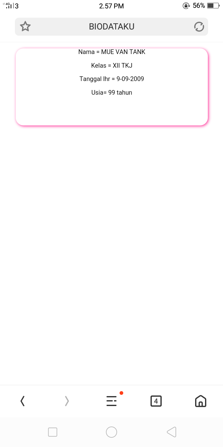 MEMBUAT BIODATA SEDERHANA KEREN MENGGUNAKAN HTML Muevantank