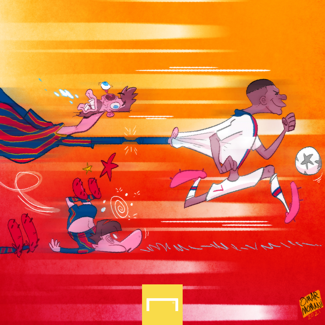 Omar Momani cartoons: Kylian Mbappe