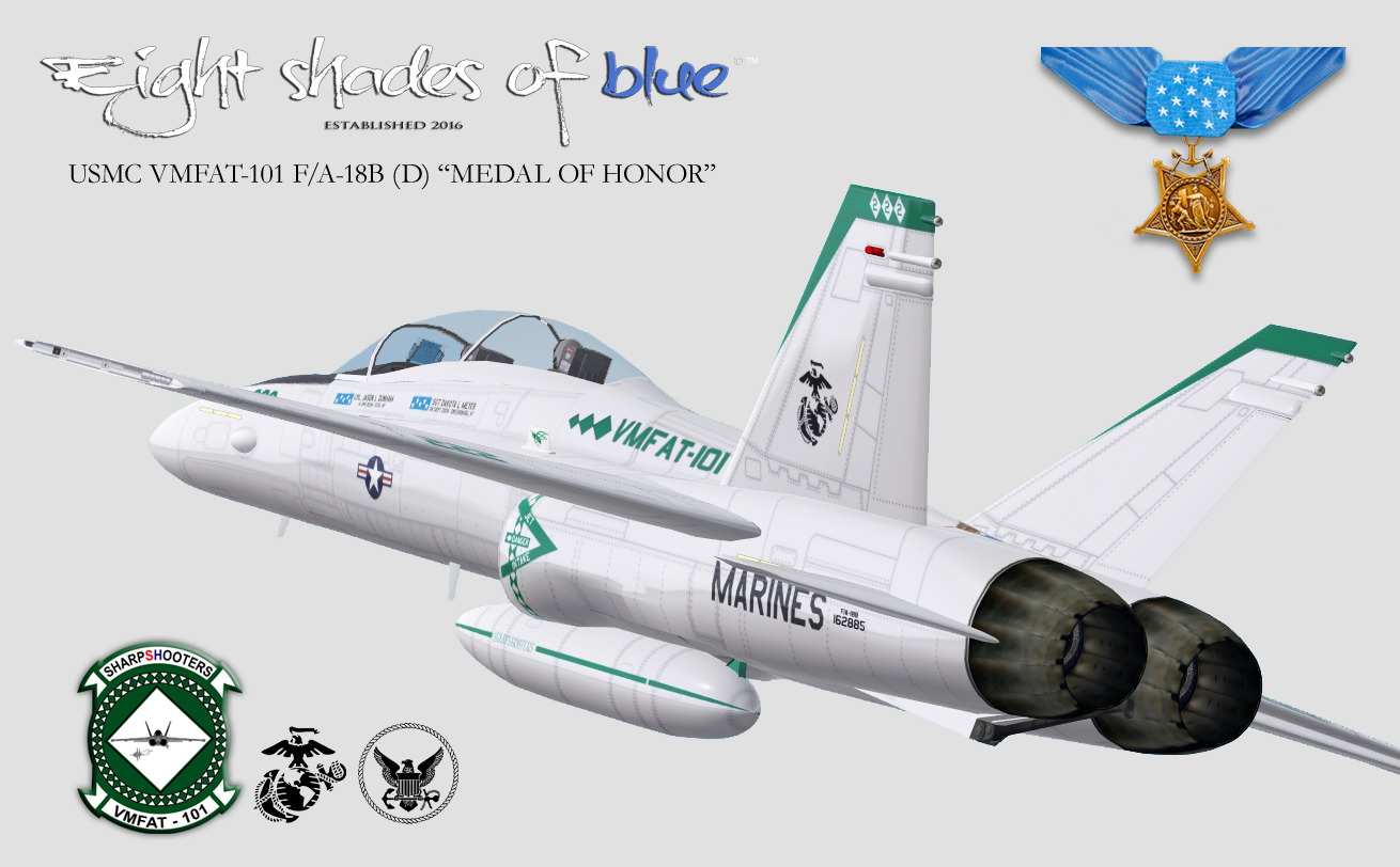 Eight Shades of Blue: USMC F/A-18D Hornet VMFAT-101 2012 "Medal of Honor"