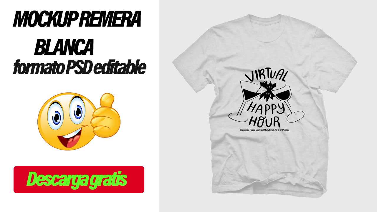 Descargar Mockup de remera blanca PSD gratis