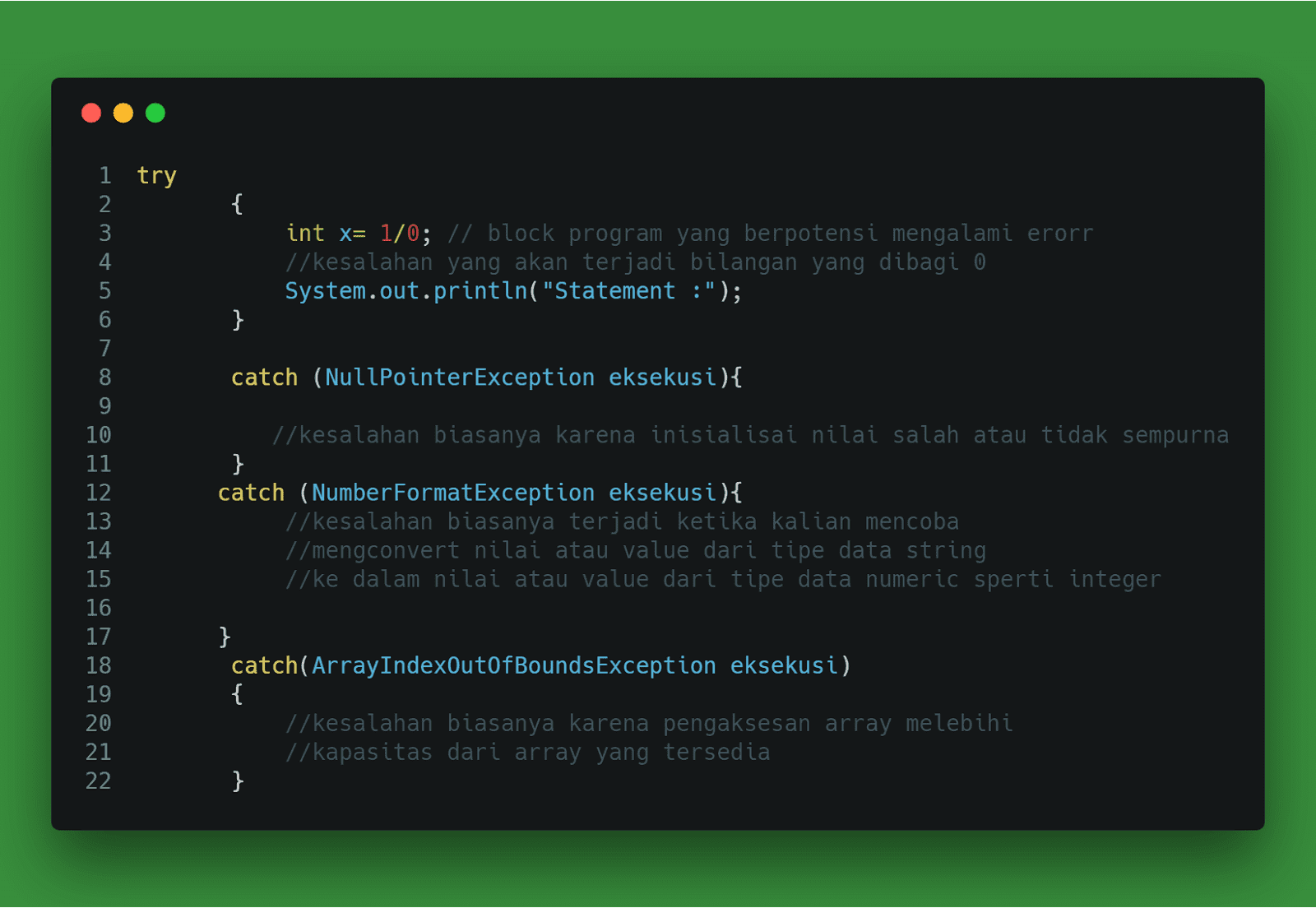 Belajar Mengenal Exception Handling Dalam Coding Java Java Media Kita