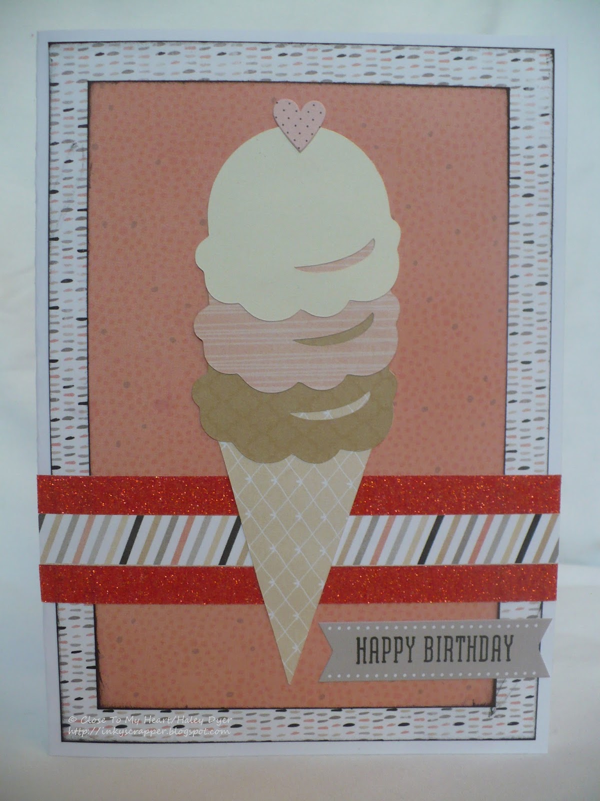 The Inky Scrapper Ice Cream Cone Birthday Card