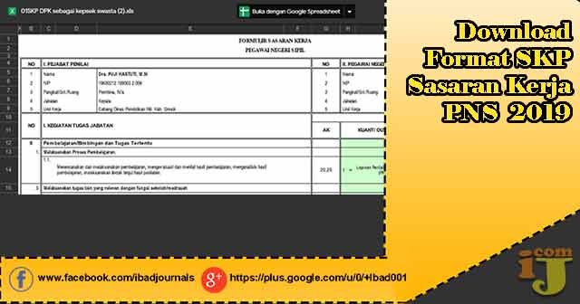 Download Format SKP Sasaran Kerja Pegawai Negeri Sipil 2019 | IJ.COM