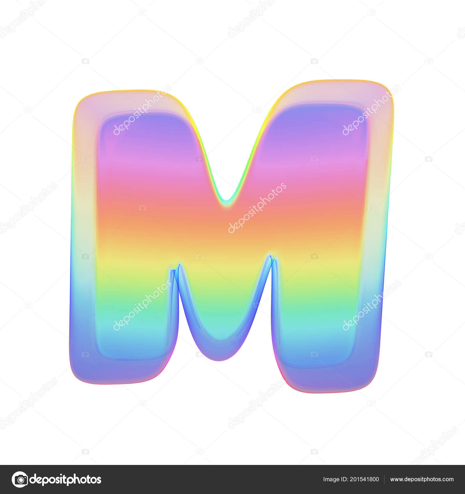 3D Bubble Letter M - Formal Letters