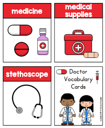 Free Doctor Vocabulary Cards ~ Preschool Printables
