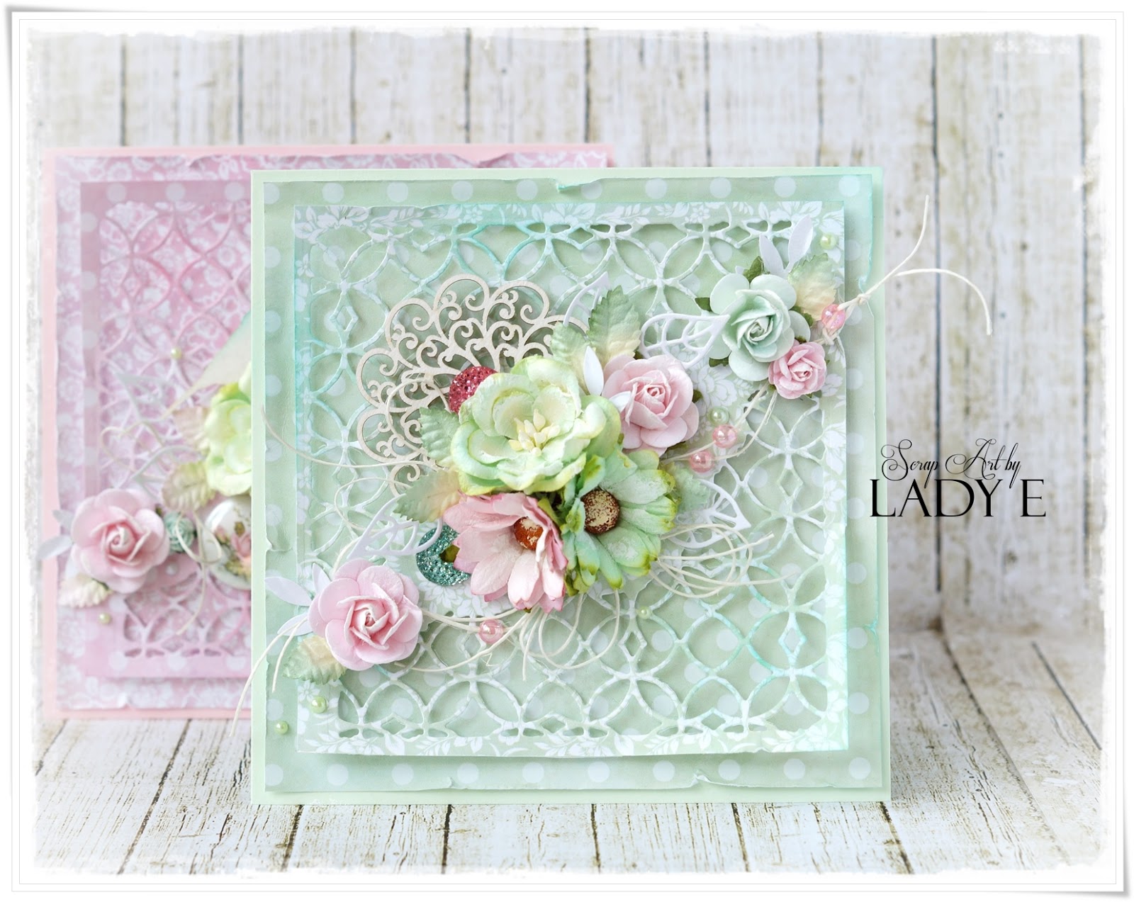 Wild Orchid Crafts: Pink & Mint - 2 Pastel Cards