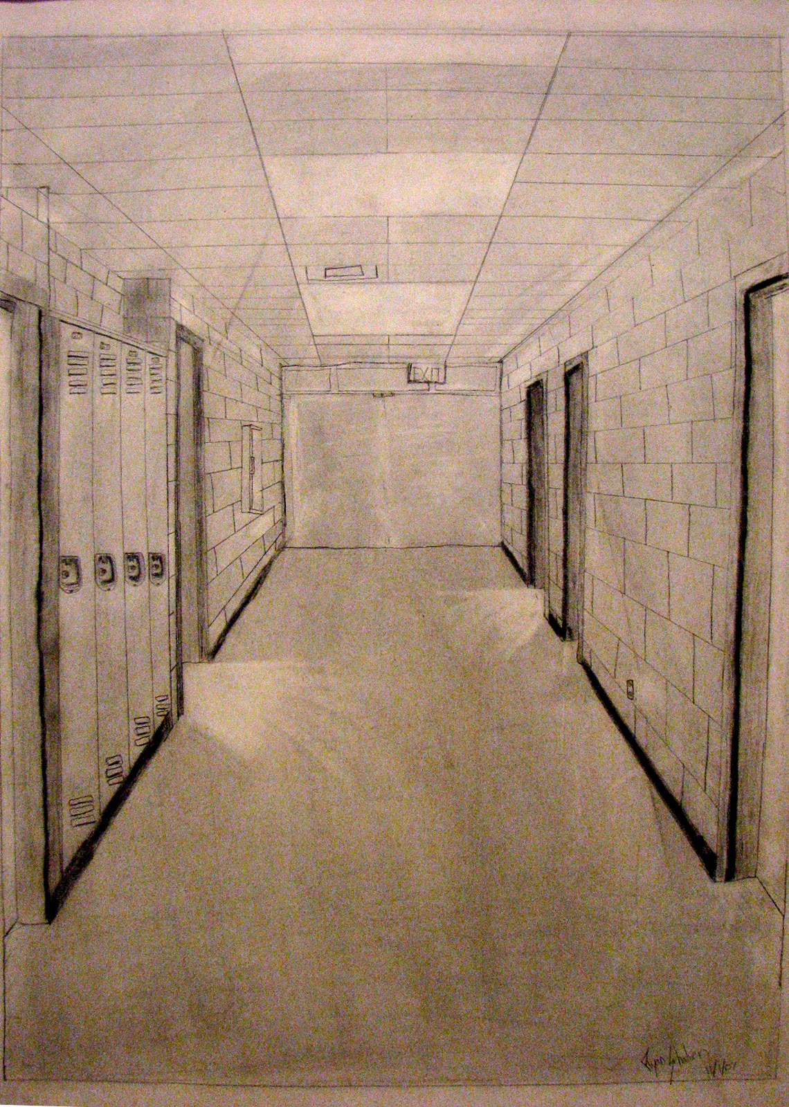 Mr. Mallory's Stuff: DRAWING: Hallway Perspective Drawing
