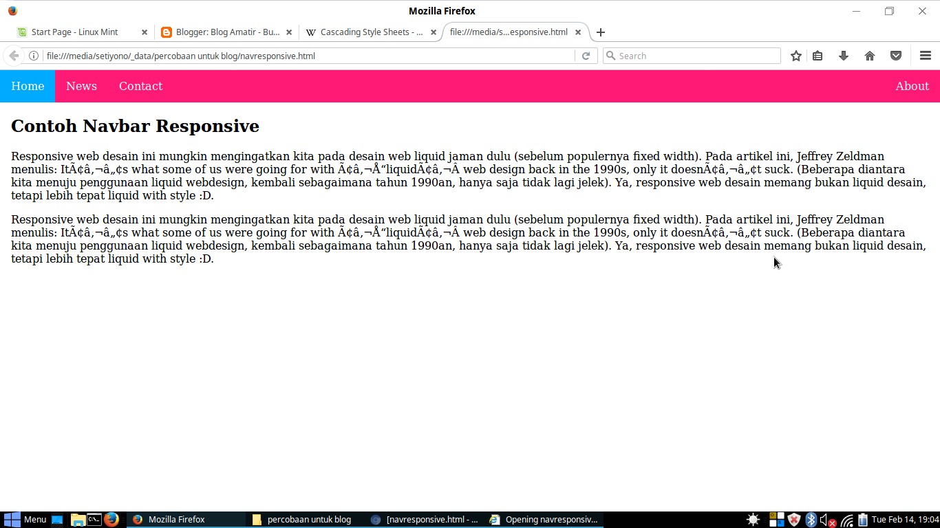 Membuat Navbar Responsive Dengan CSS ~ Setiyono's Blog Membuat Navbar Responsive Dengan CSS ~ Setiyono's Blog