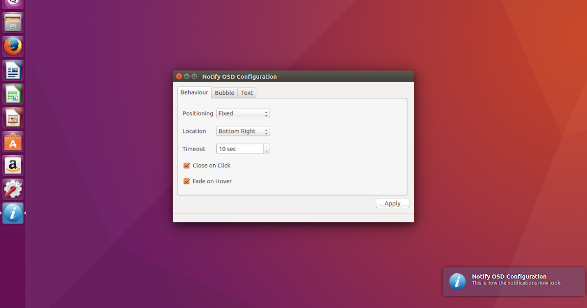 Customize NotifyOSD Notification Bubbles In Ubuntu 16.04 (Xenial Xerus ...