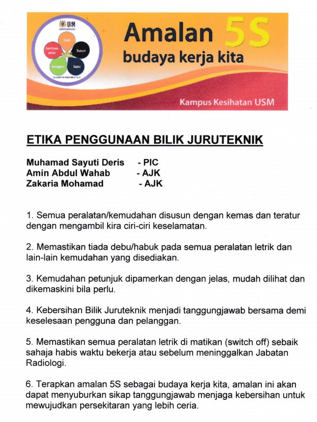 A Medical Technician at Radiology Dept. HUSM: 5S program can build a ...