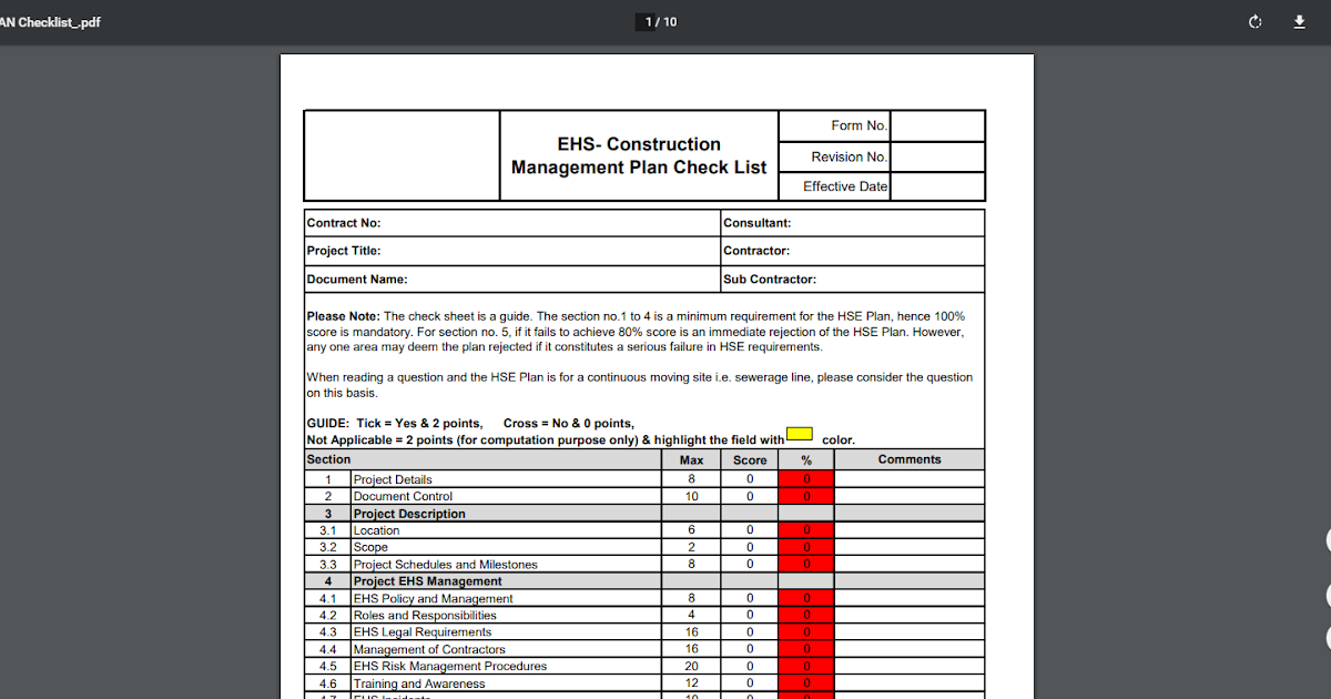 HSE PLAN CHECKLIST - Safety forum - Get information related to safety ...