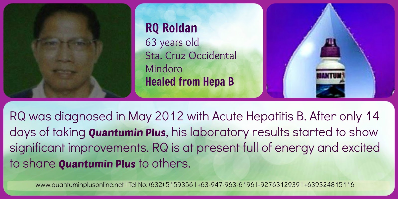 Quantumin Plus MiraminQ: Quantumin Plus Testimonials: Hepatitis B