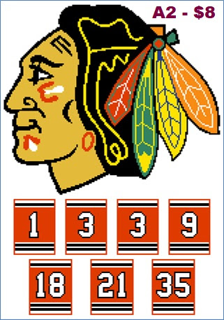 EASY PATTERNS: Chicago Blackhawks cross-stitch pattern