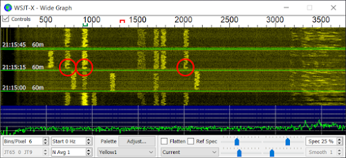 LA3ZA Radio & Electronics: Recognizing a CQ on the FT8 waterfall