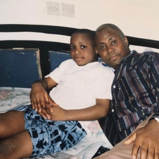 Throwback photo of Davido and his father, ADEDEJI Adeleke