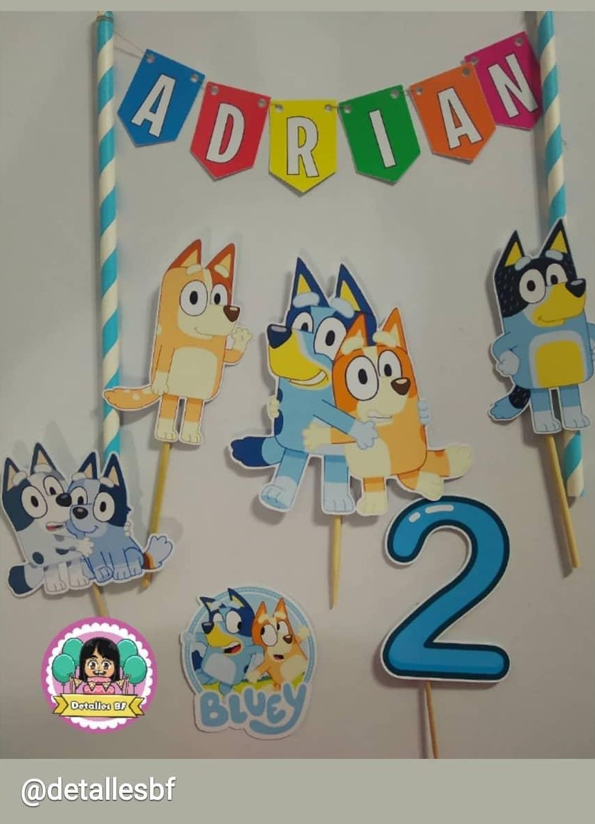 Topper Bluey Adrián 2 - Mis Toppers Tus Toppers