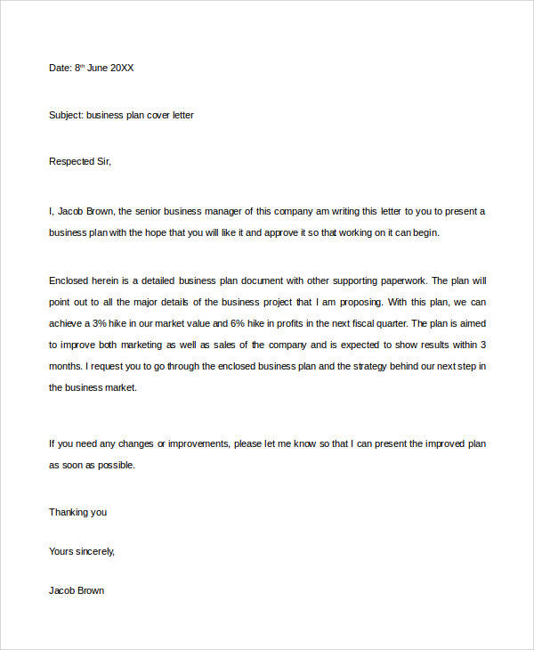 Business Plan Cover Letter Template ~ Resume Letter