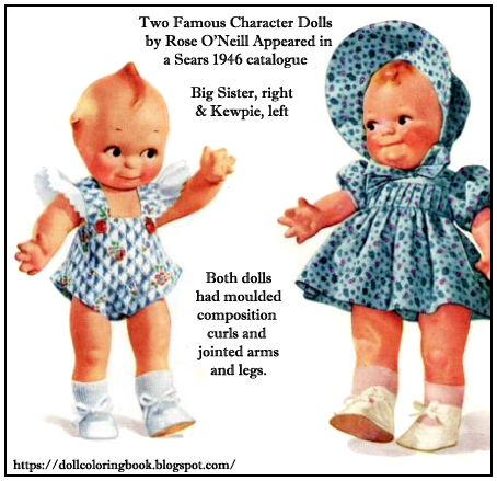 Kewpie Baby Dolls by Rose O'Neill | The Doll Coloring Book