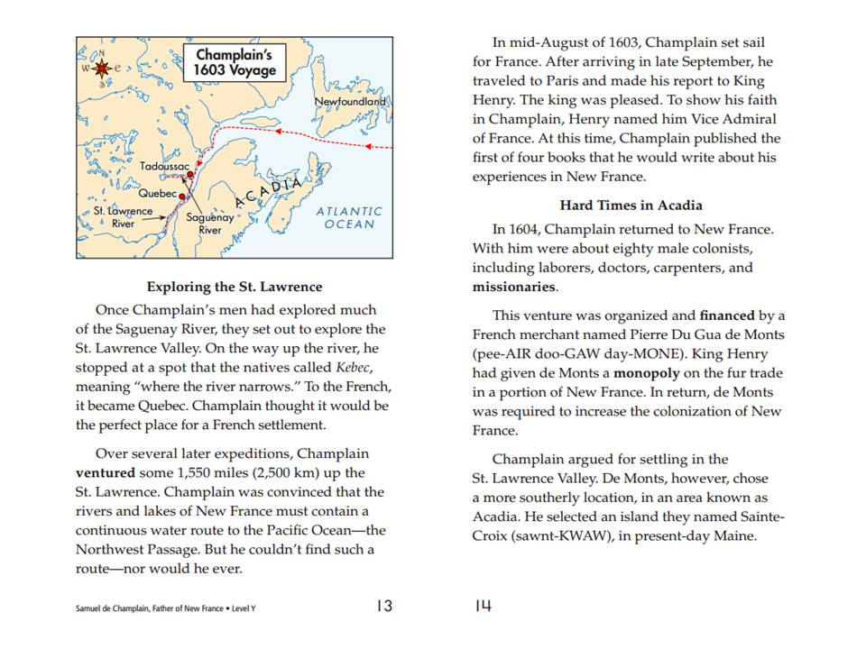 Ms Rashid: Story about Samuel de Champlain