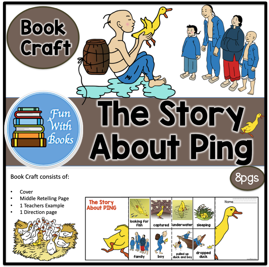 THE STORY ABOUT PING BOOK CRAFT ~ Book Units by Lynn