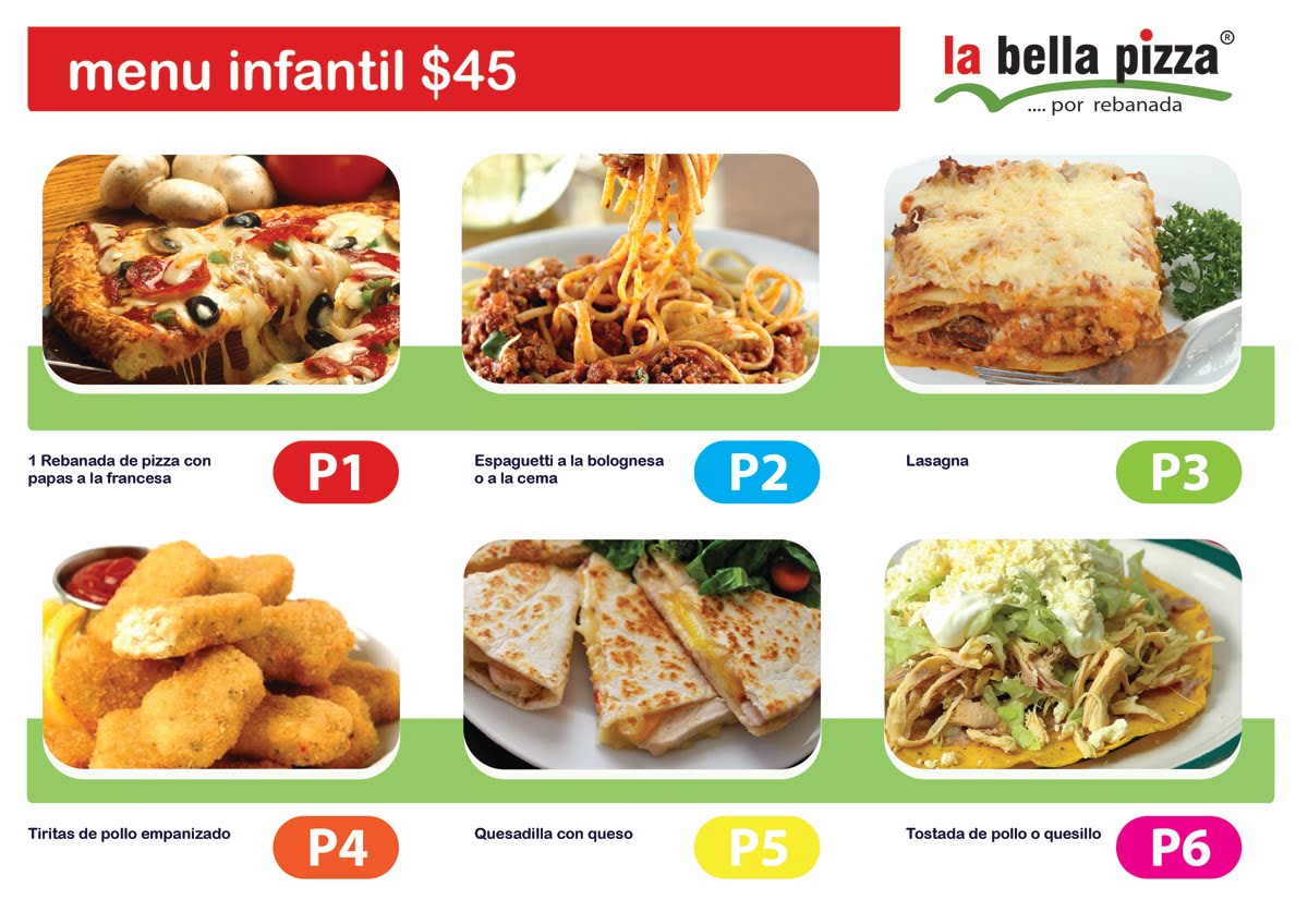 espacio libre: menú infantil