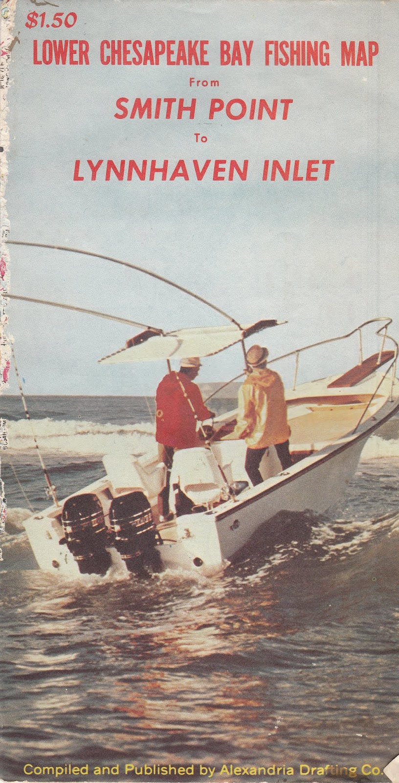 Ephemeral Whimsy: Lower Chesapeake Bay Fishing Map From Smith Point To ...