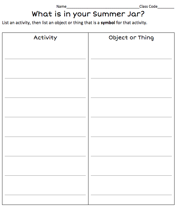 The Artsy Fartsy Art Room: Summer in a Jar- End of Year Activity