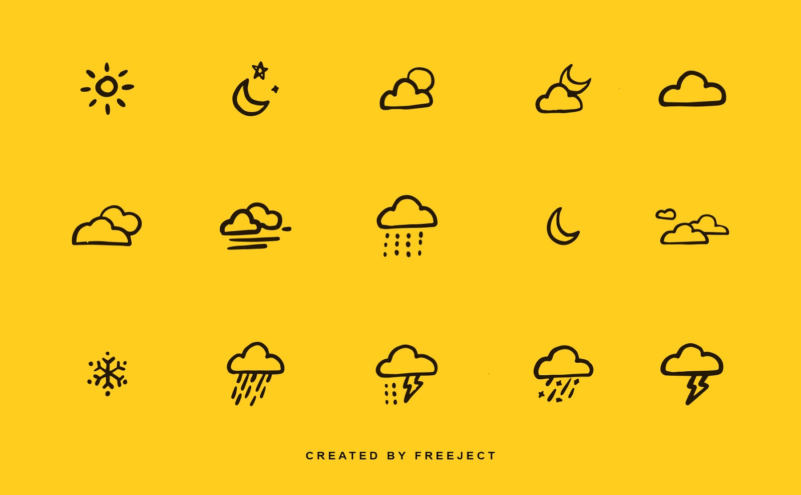 Free Hand Drawn Weather Icon Vector Collection