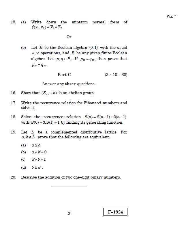 Alagappa University M.Sc.Mathematics Elective — DISCRETE MATHEMATICS ...