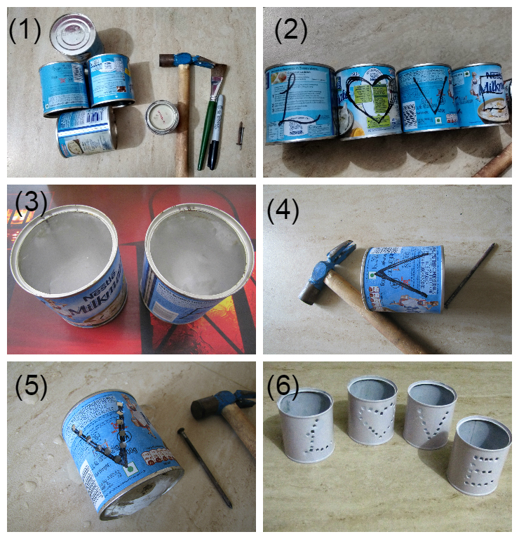 When Creative Juices Flow...: Some Tin Can Tea Light Holders @ Home