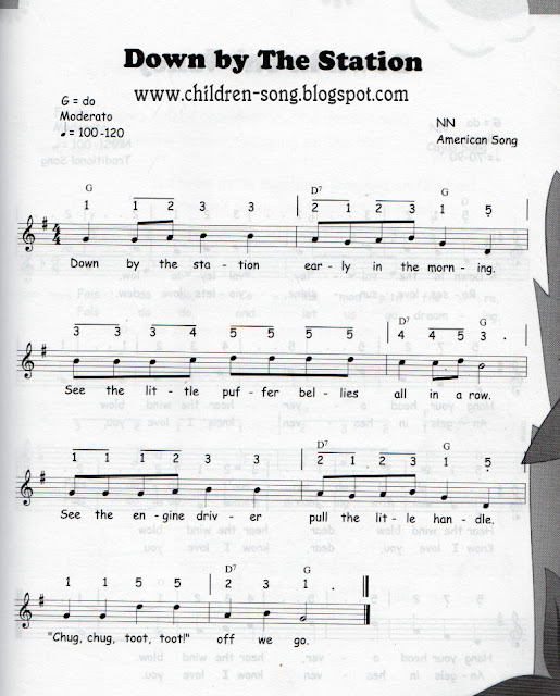 Down By The Station Song with Notes and Chords