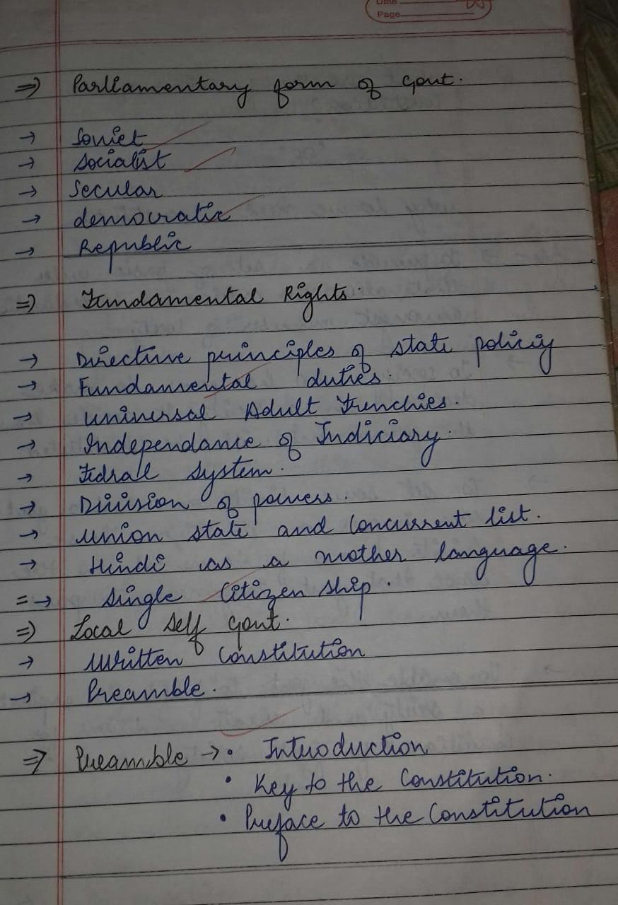 CLASS 11 CONSTITUTION WHY AND HOW? HAND WRITTEN DETAILED NOTES BY ...