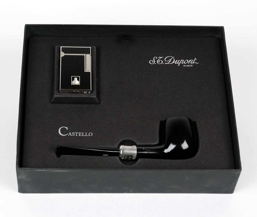 Курительные трубки.: S.T.Dupont Lighter & Castello Perla Nera Pipe ...