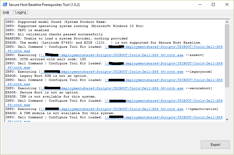 BIOS Prerequisites Tool