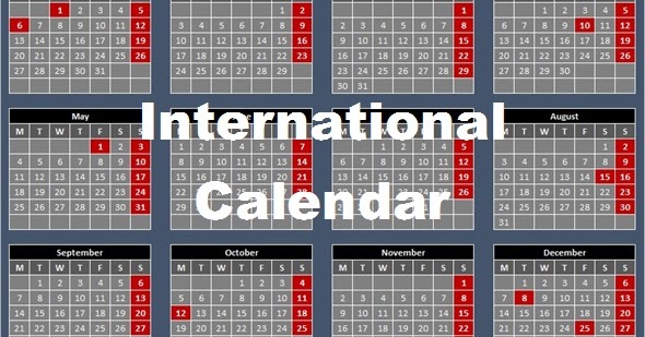 Excel Macro Business: Excel International Calendar