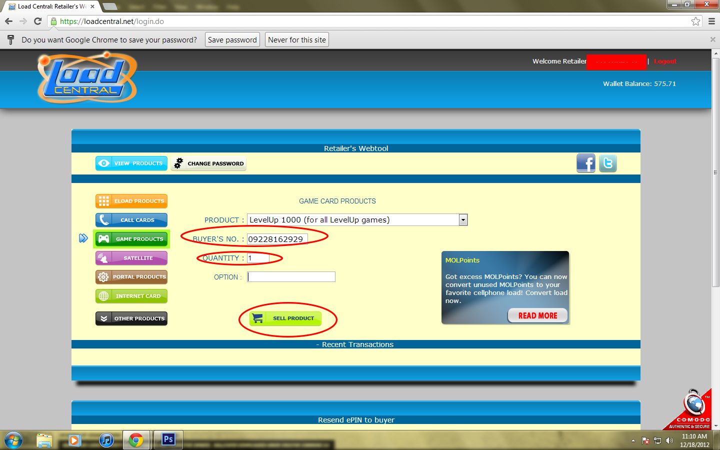 eLoad - Loadcentral: MAKE A SALE VIA LOADCENTRAL WEBTOOL