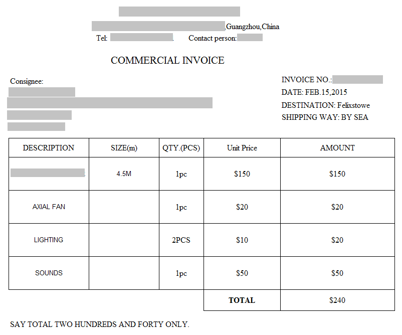 Cif Invoice Sample - Invoice Template
