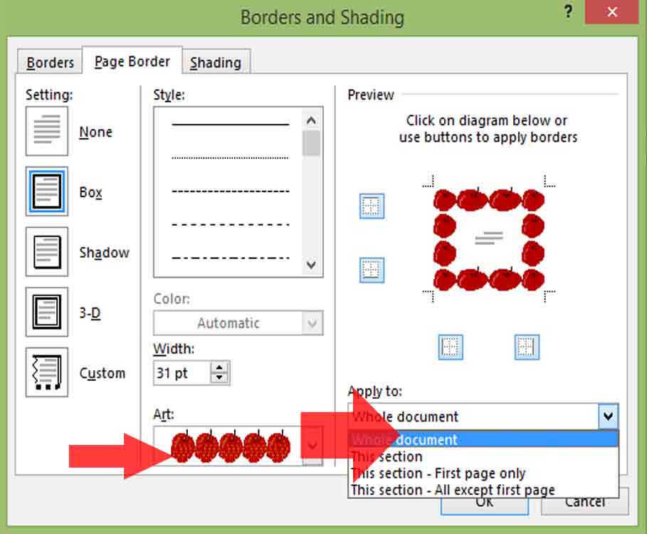 Cara Membuat Border Hanya di Halaman Pertama