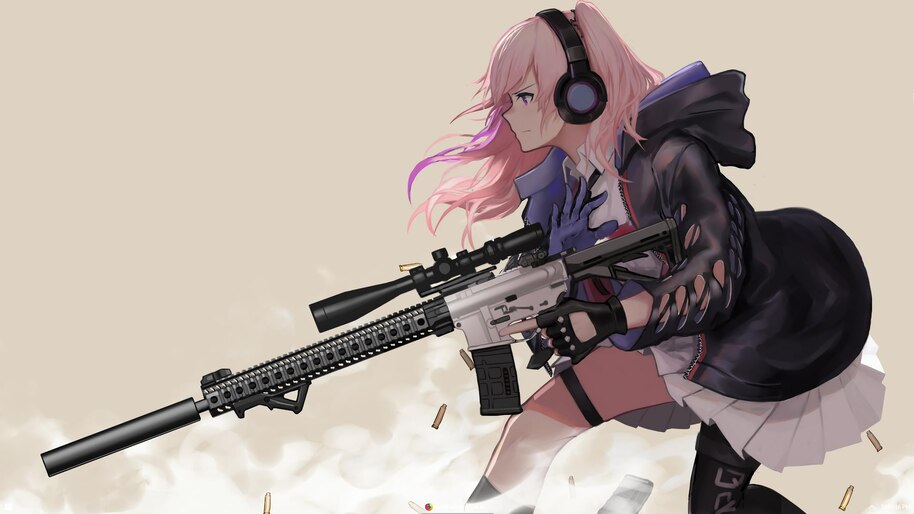 Anime, Girls Frontline, Guns, Sniper, Rifle, 4K, #4 Wallpaper iPhone Phone
