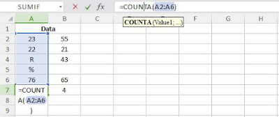 Pengertian Dan Cara Menggunakan Rumus COUNTA Pada Microsoft Exce ...